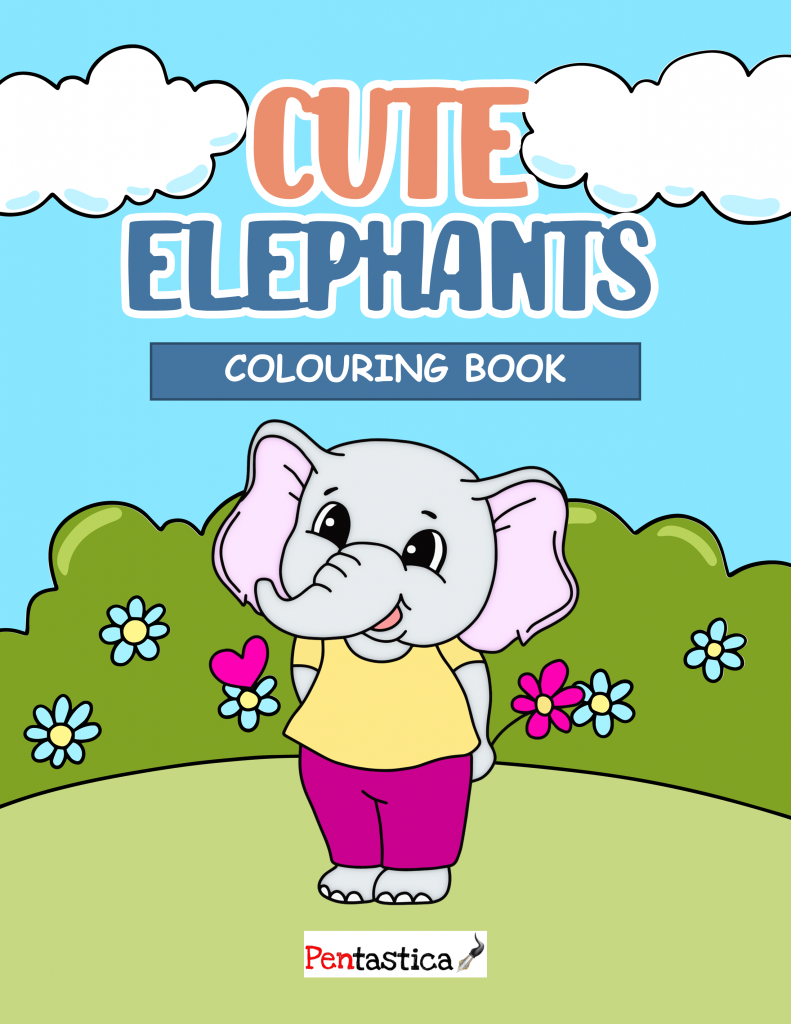 Cute Elephants Colouring Book - Pentastica